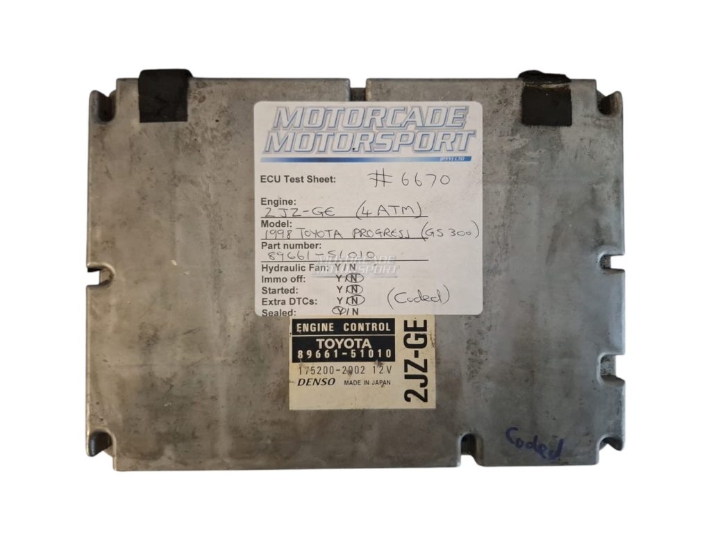 Toyota 2JZ-GE- 89661-51010 (4ATM) ECU (USED) – MOTORCADE MOTORSPORT ...